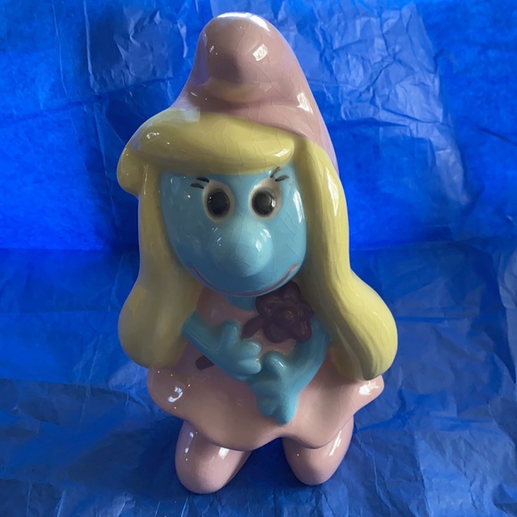 Accents | Vintage 8s Ceramic Hand Painted Smurfette Figurine | Poshmark